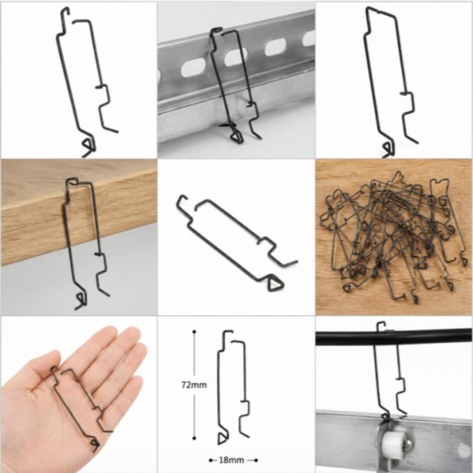 72mm Cable Tray Spring Clips | U-Channel Wire Hooks | Fast Fit